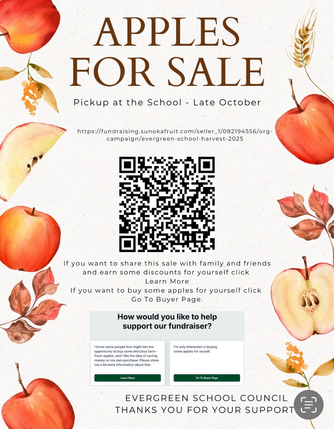 Apple Fundraiser - Evergreen School